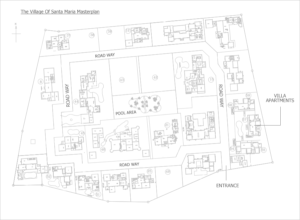 Layout of the site at The Village of Santa Maria, Pattaya, Thailand.